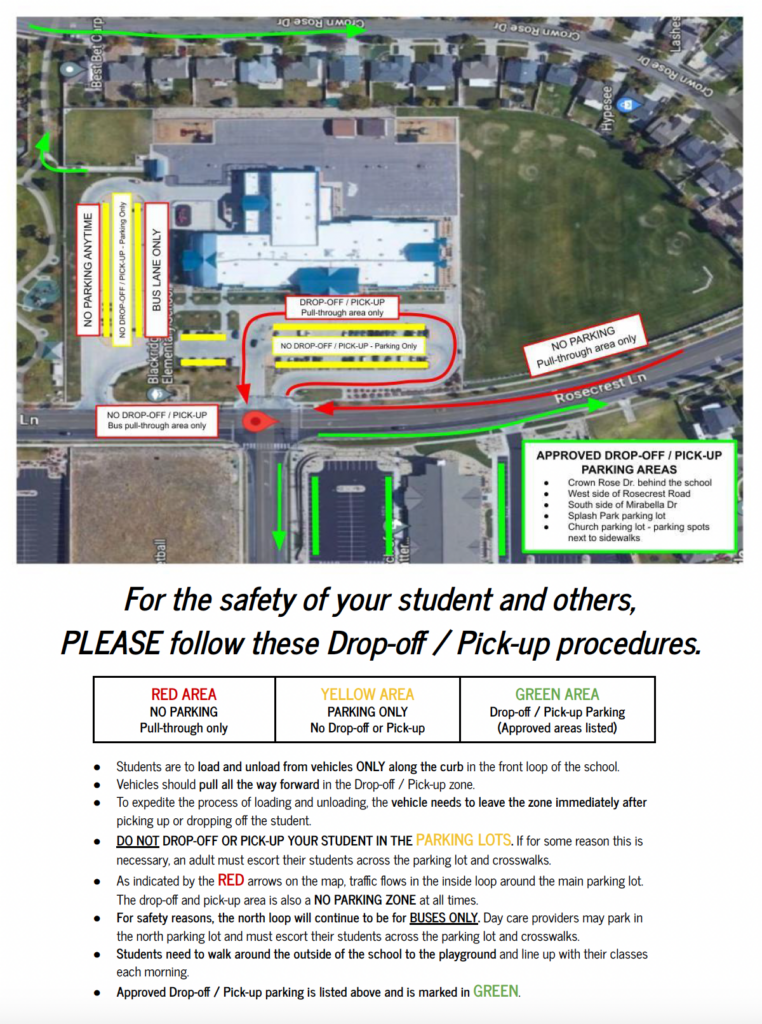 Drop-off and Pick-up Procedures – Blackridge Elementary